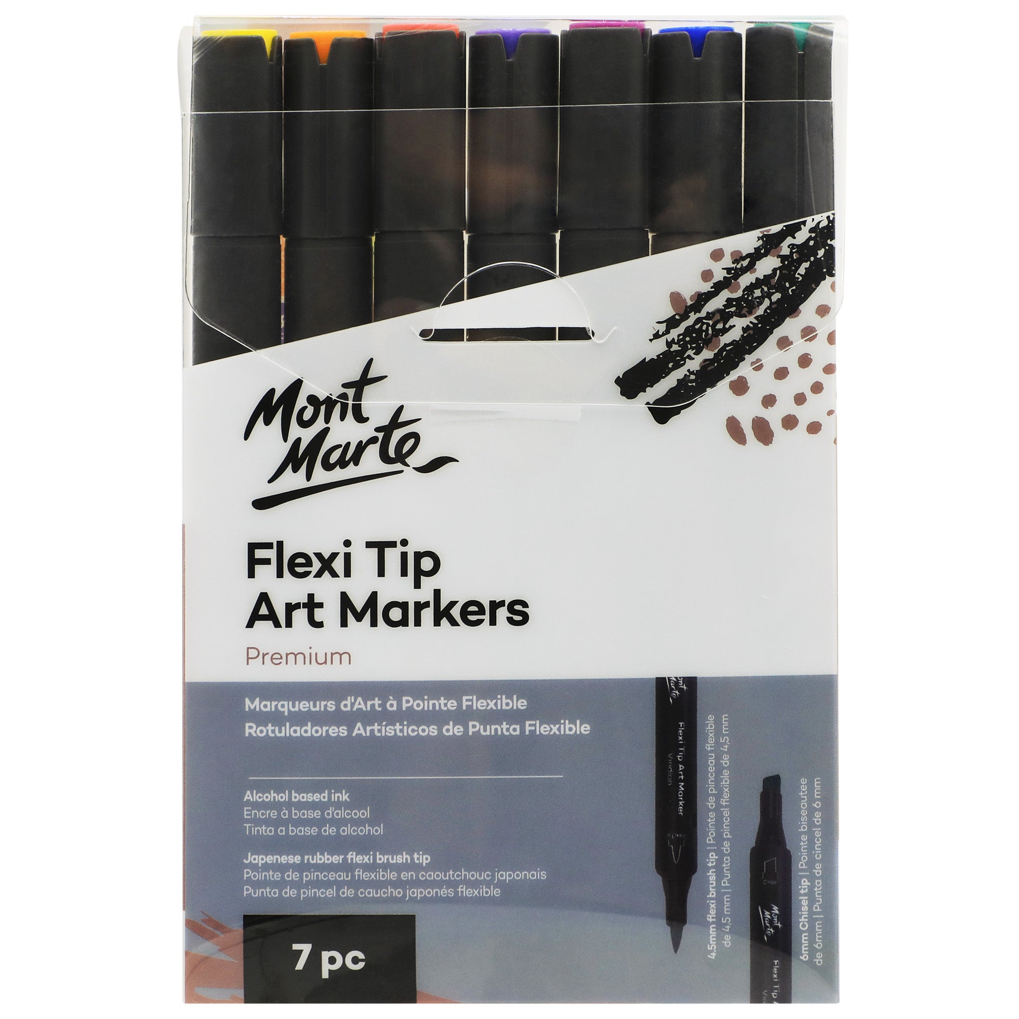 Monte Marte Flexi Tip Alcohol Art Markers 7pc | Hot Dollar Newtown ...